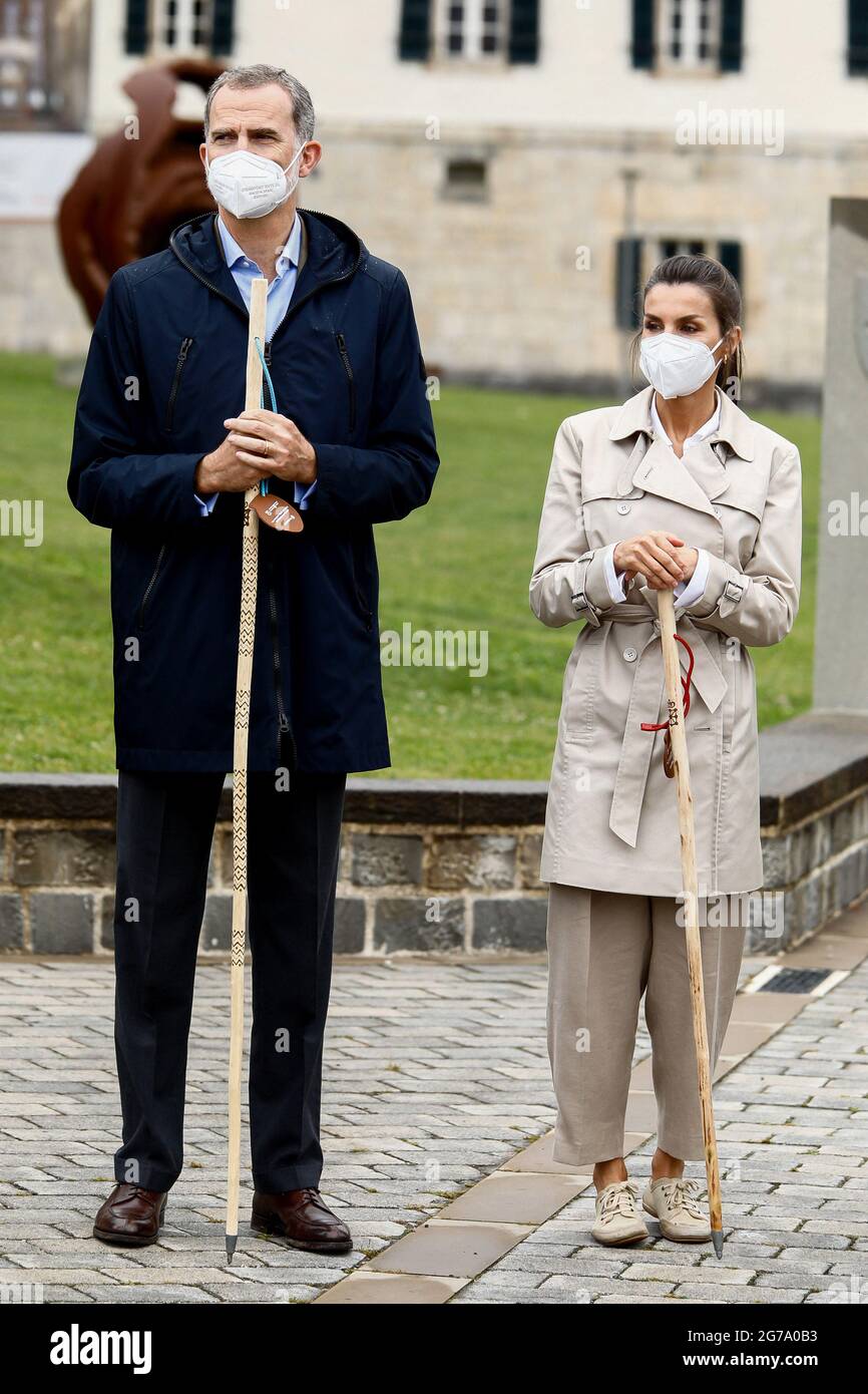 King Felipe and Queen Letizia visit the beginning of St James way at ...