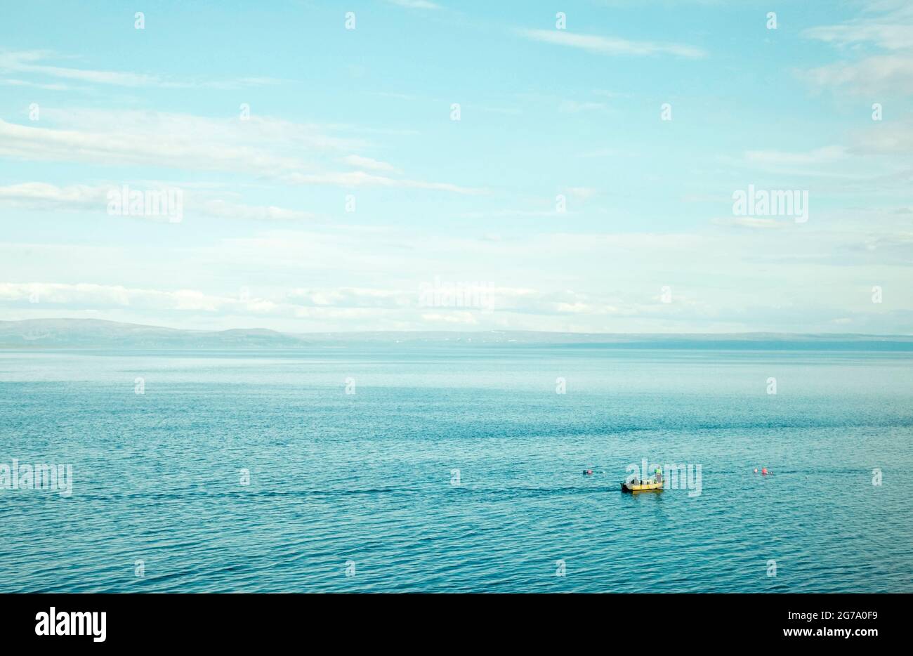 Fishing boat, landscape, Finnmark, Norway Stock Photo - Alamy