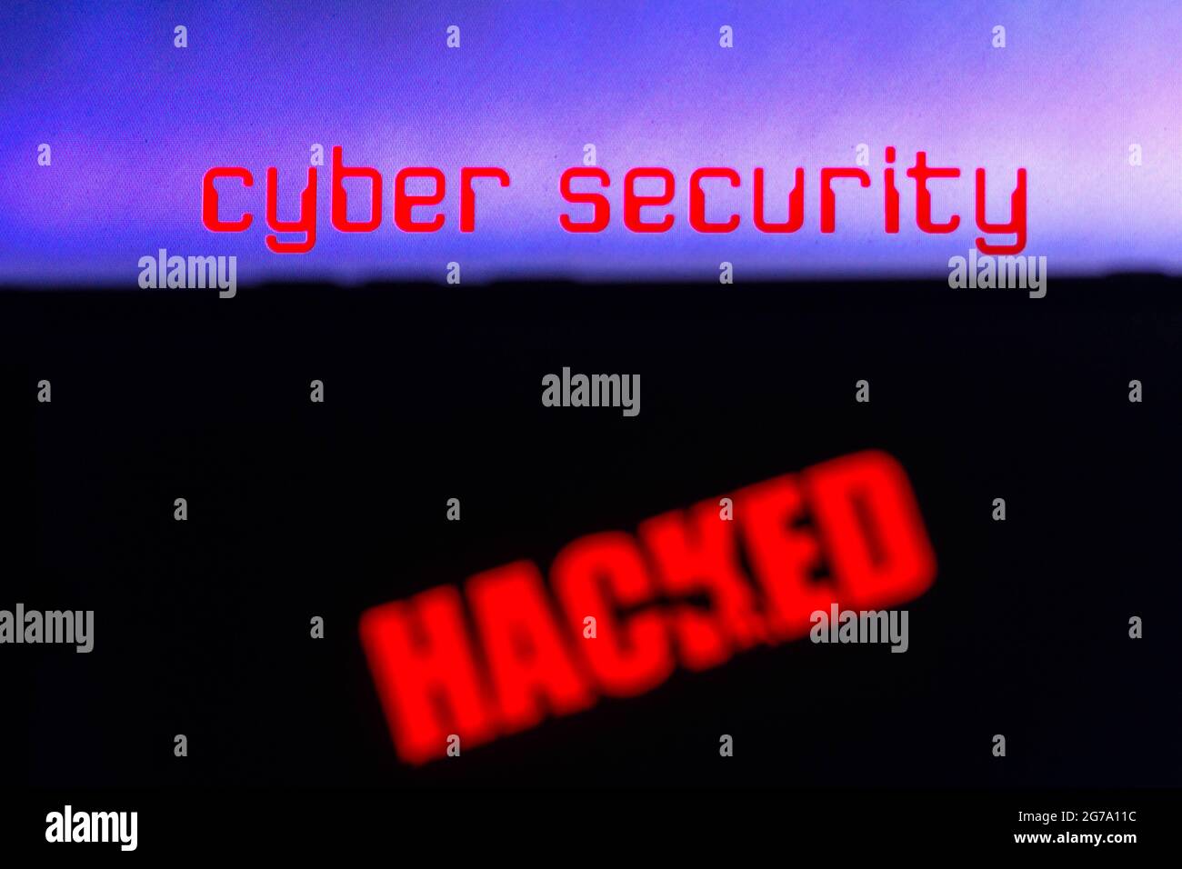 In this photo illustration, the hacked logo seen displayed on a ...