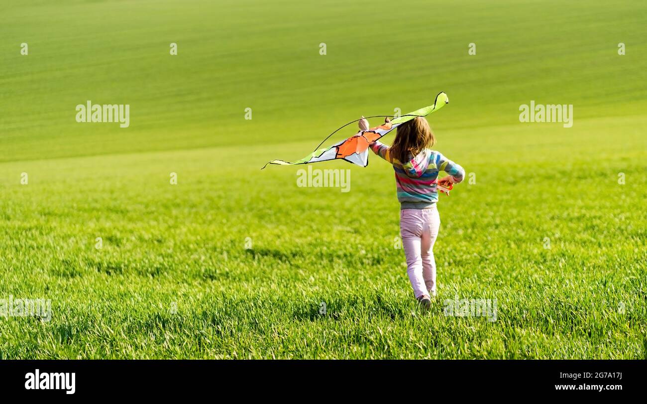 Child with kite Stock Photo - Alamy