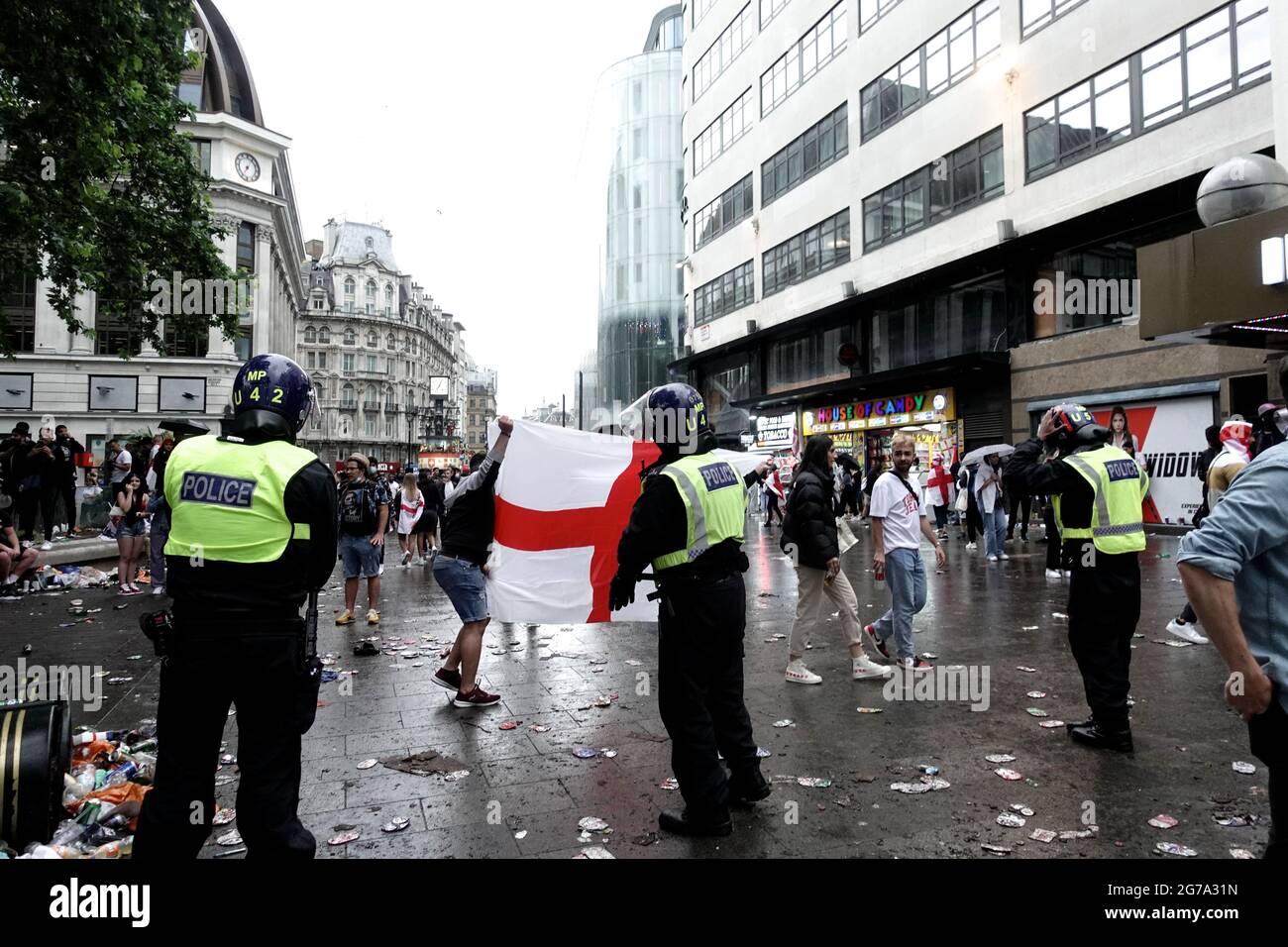 England fans gathered in central London hours before the Euros 2020 ...