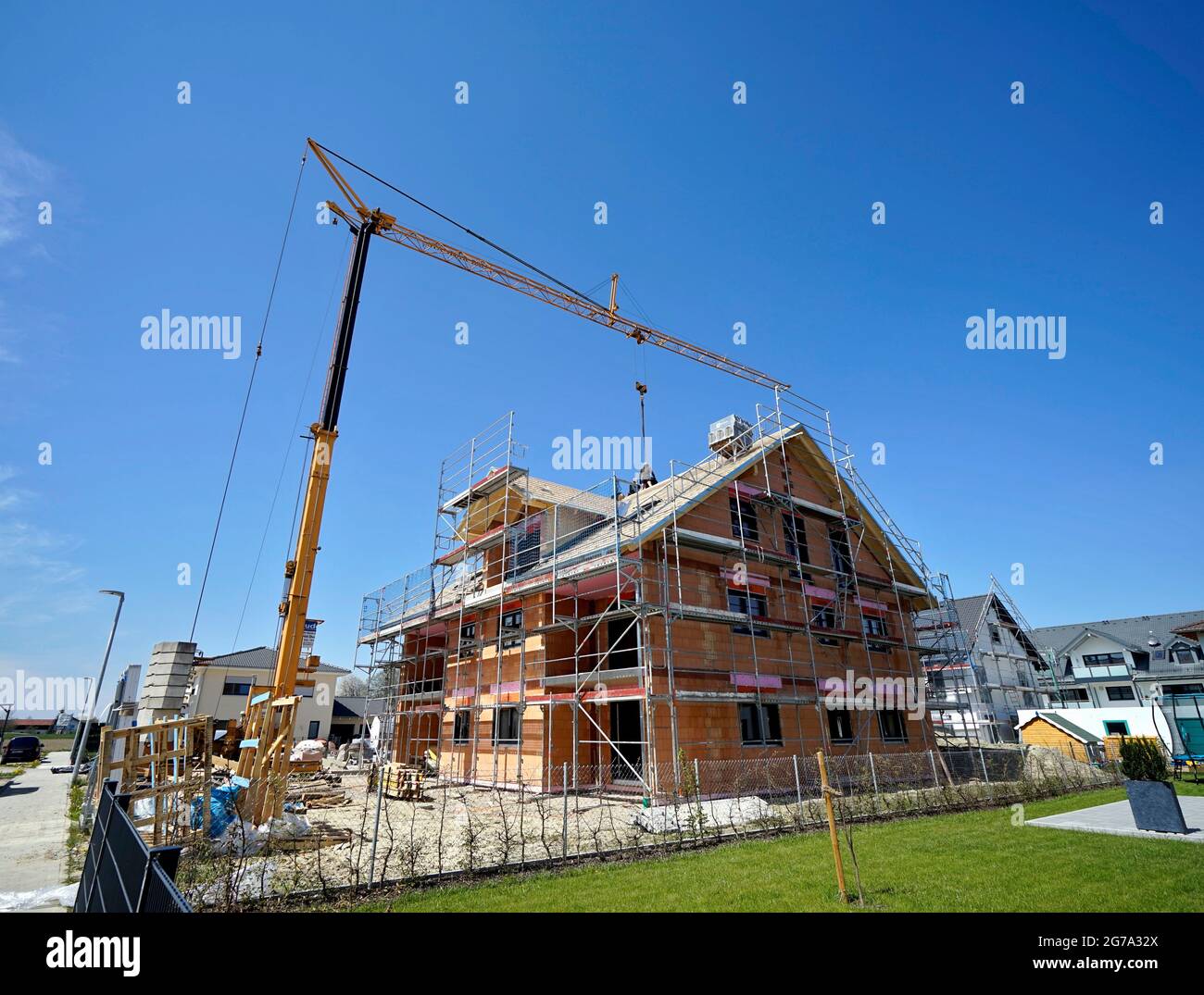 Germany, Bavaria, Upper Bavaria, Altötting district, construction site ...