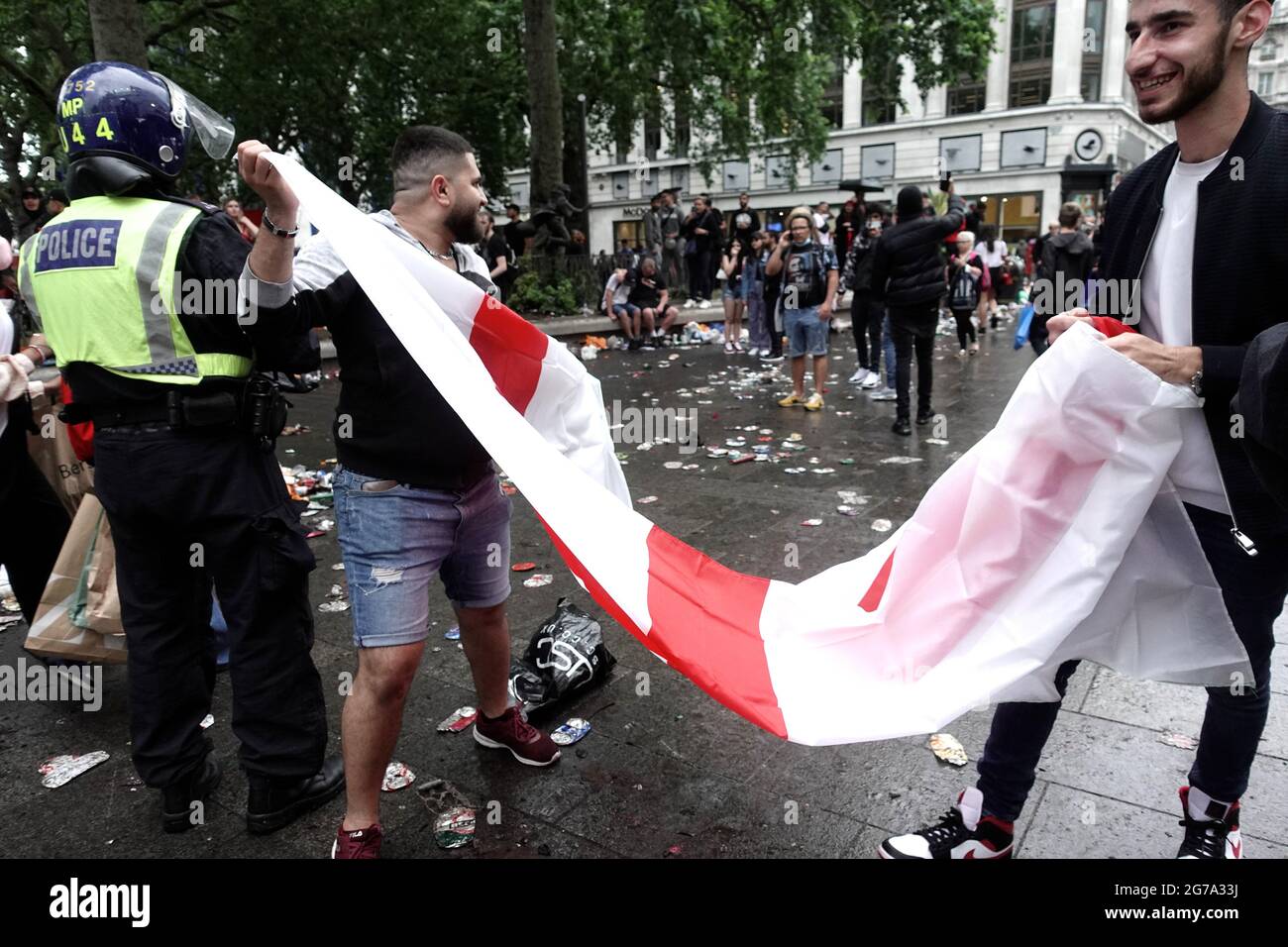 England fans gathered in central London hours before the Euros 2020 ...