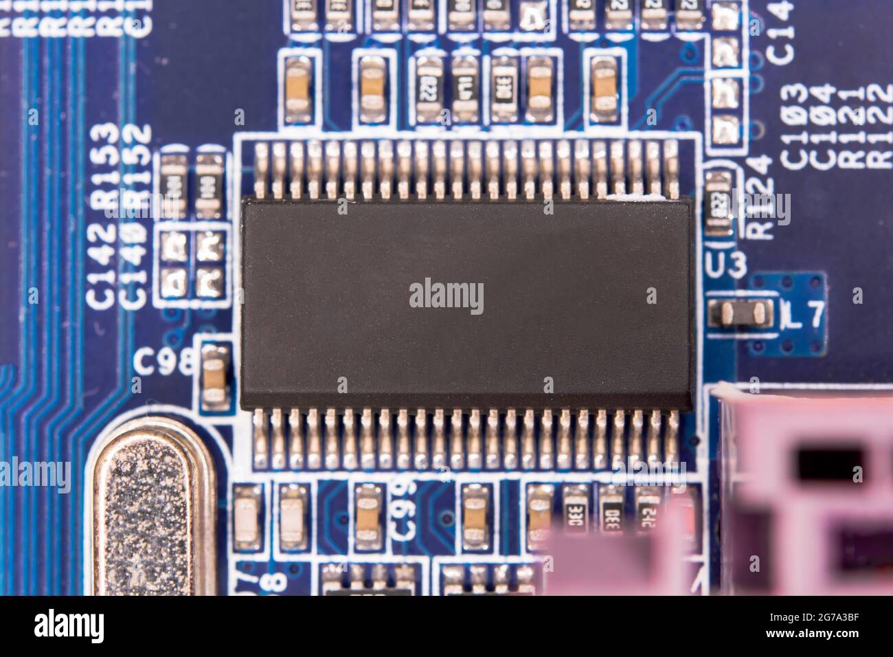 Close up blank microchip on Electronic circuit board Stock Photo - Alamy