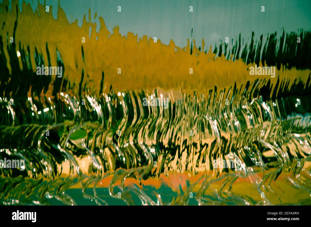 falling water structure in green color Stock Photo - Alamy