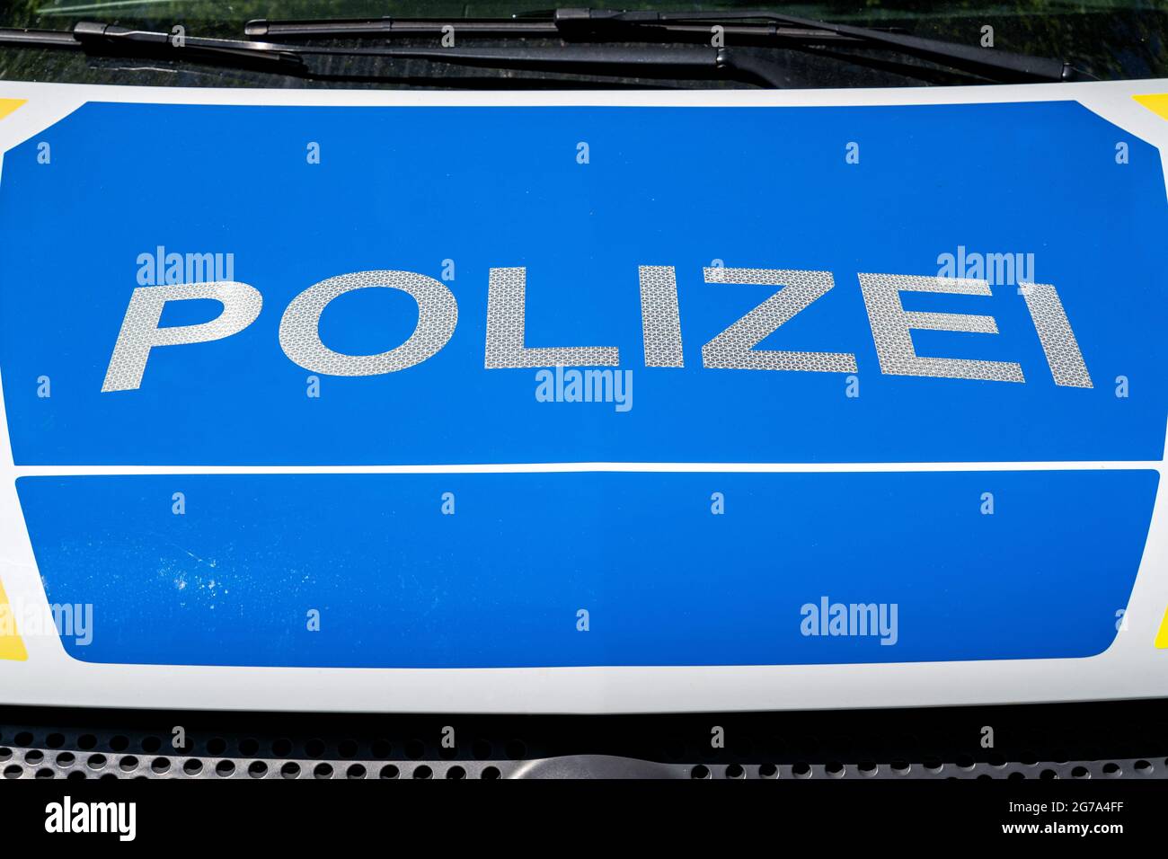 lettering at patrol car of German Police Stock Photo - Alamy