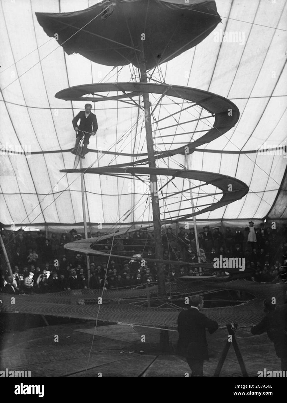 Trick cyclist circus performer Stock Photo - Alamy