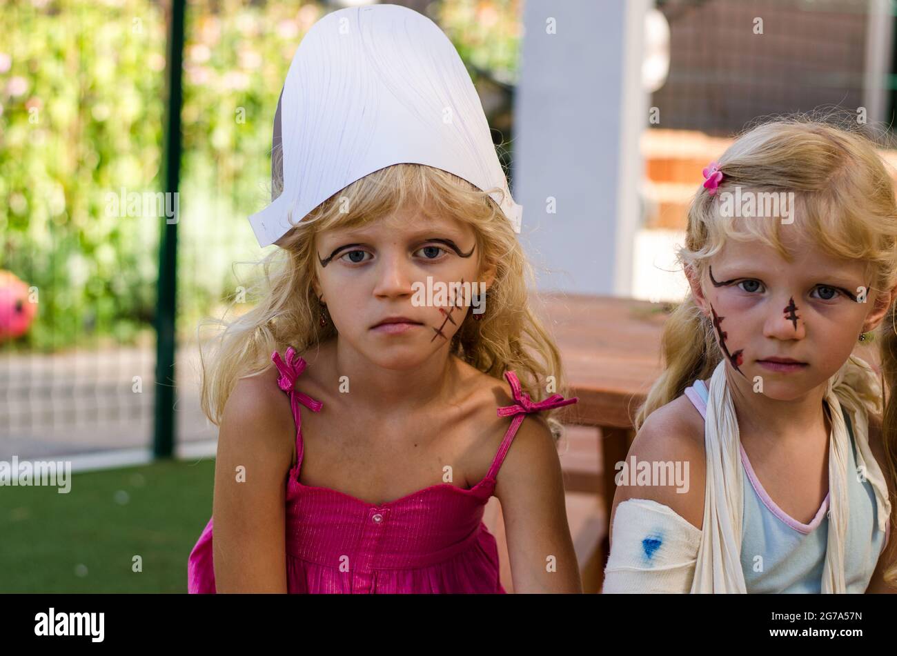 happy childhood with making fun Stock Photo - Alamy