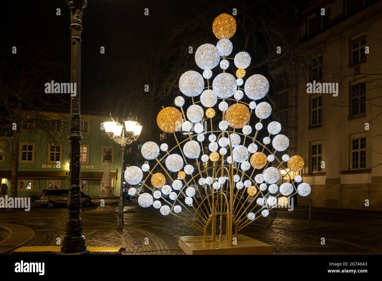 Germany, Baden-Wuerttemberg, Karlsruhe, the Lidellplatz in Christmas ...