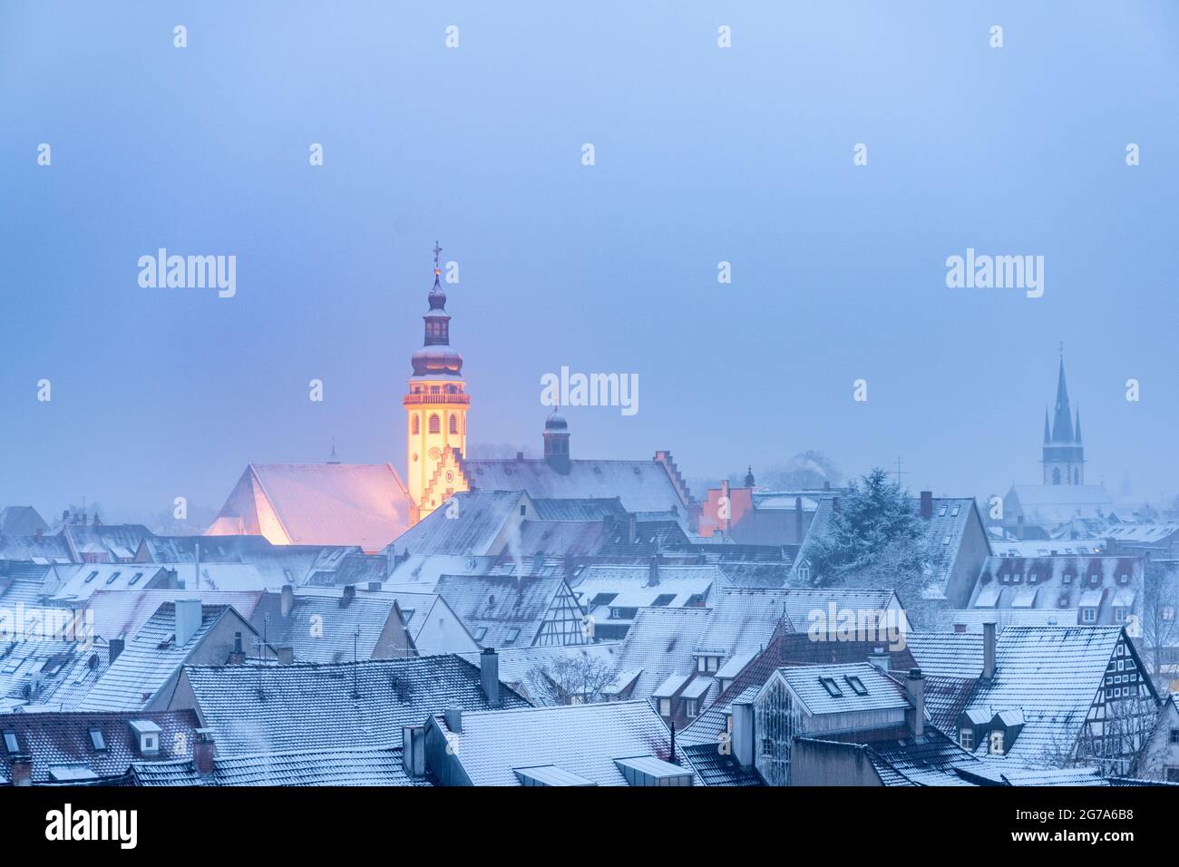 Germany, Baden-Wuerttemberg, Karlsruhe, Durlach district, view over the ...