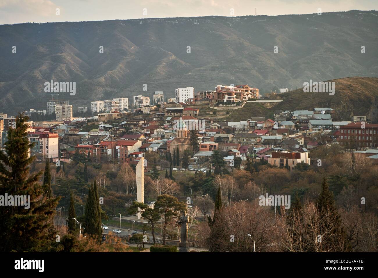 City landscape, architecture of Tbilisi. The capital of Georgia. Big ...