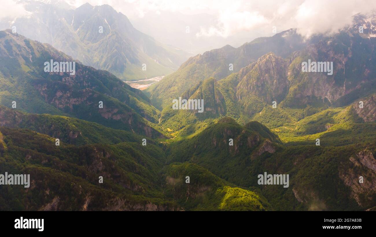 Beautiful landscape in Albania with mountains Stock Photo - Alamy