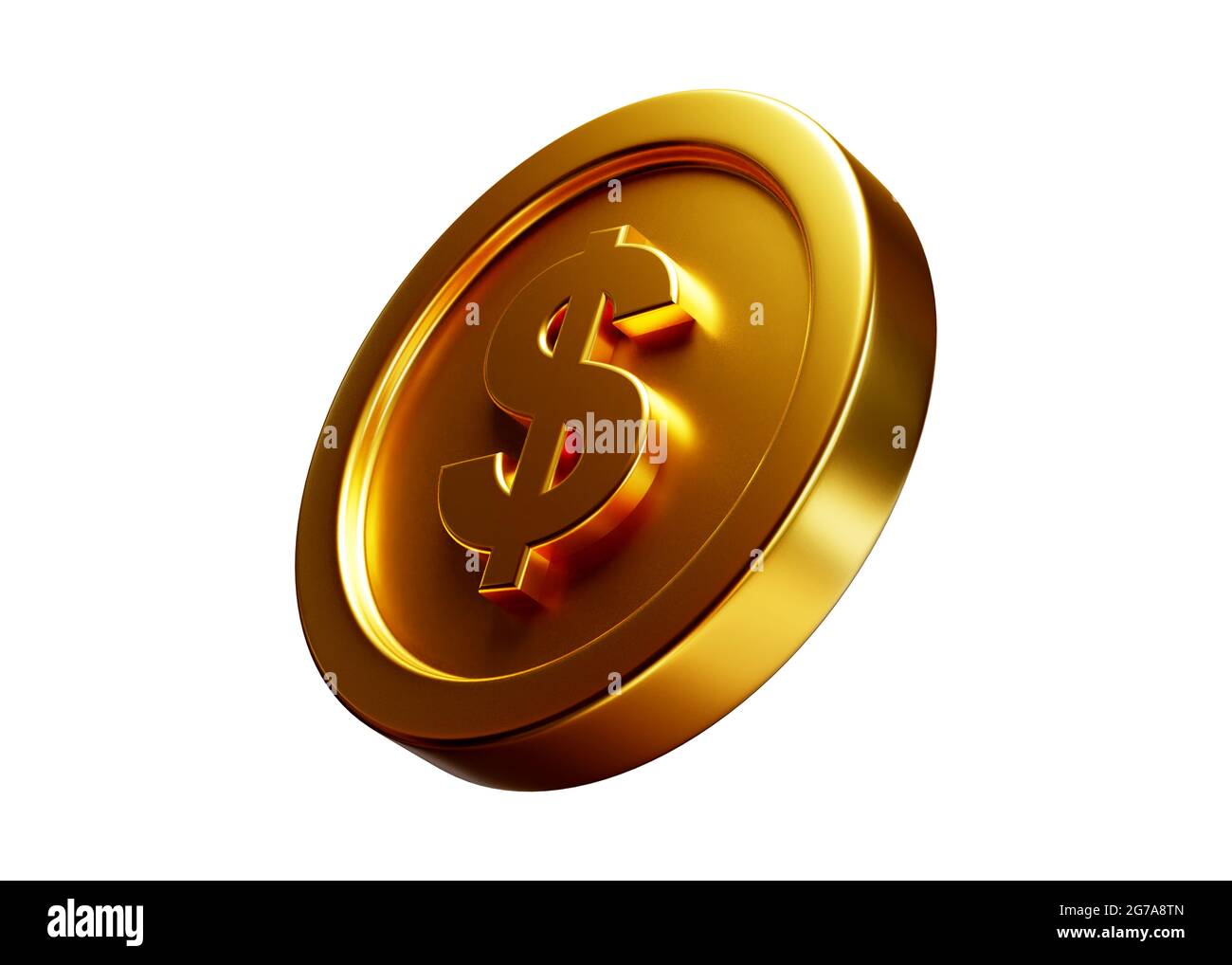 dollar coin 3d rendering isolated on white background Stock Photo - Alamy