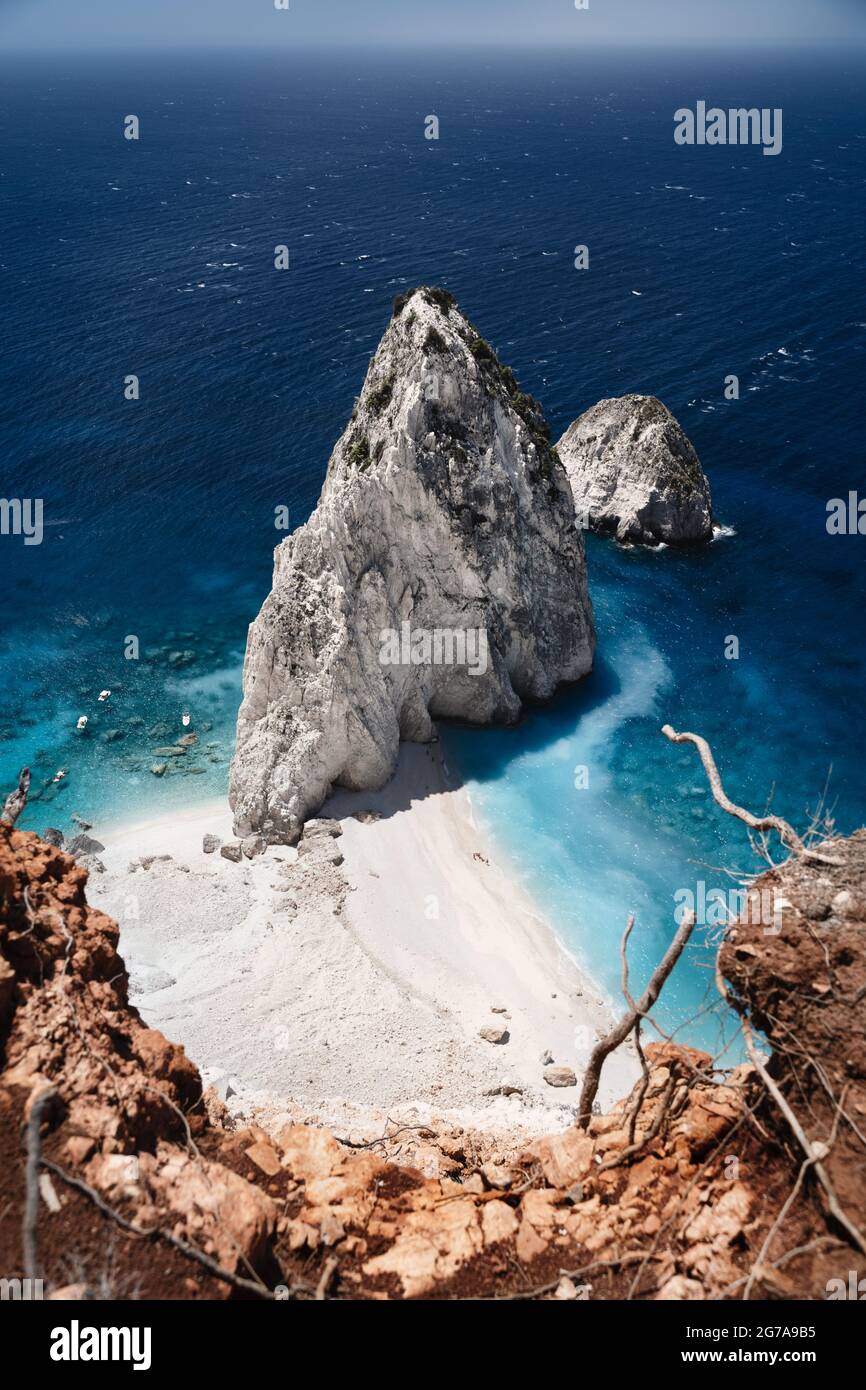Mizithres cliff rock in zakynthos ionian island hi-res stock ...