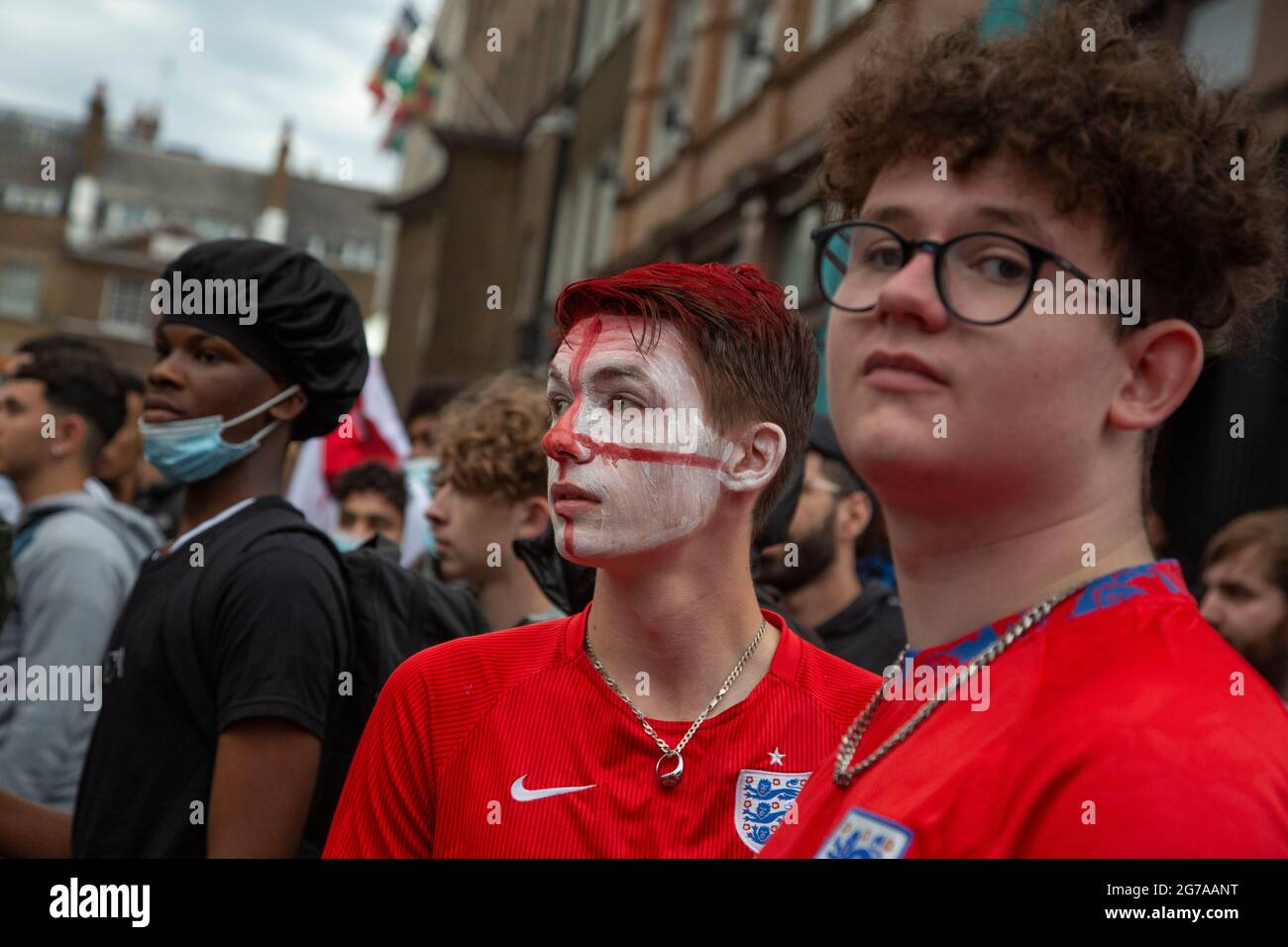 England fans congregate on Leicester Square ahead of the Euro 2020 ...