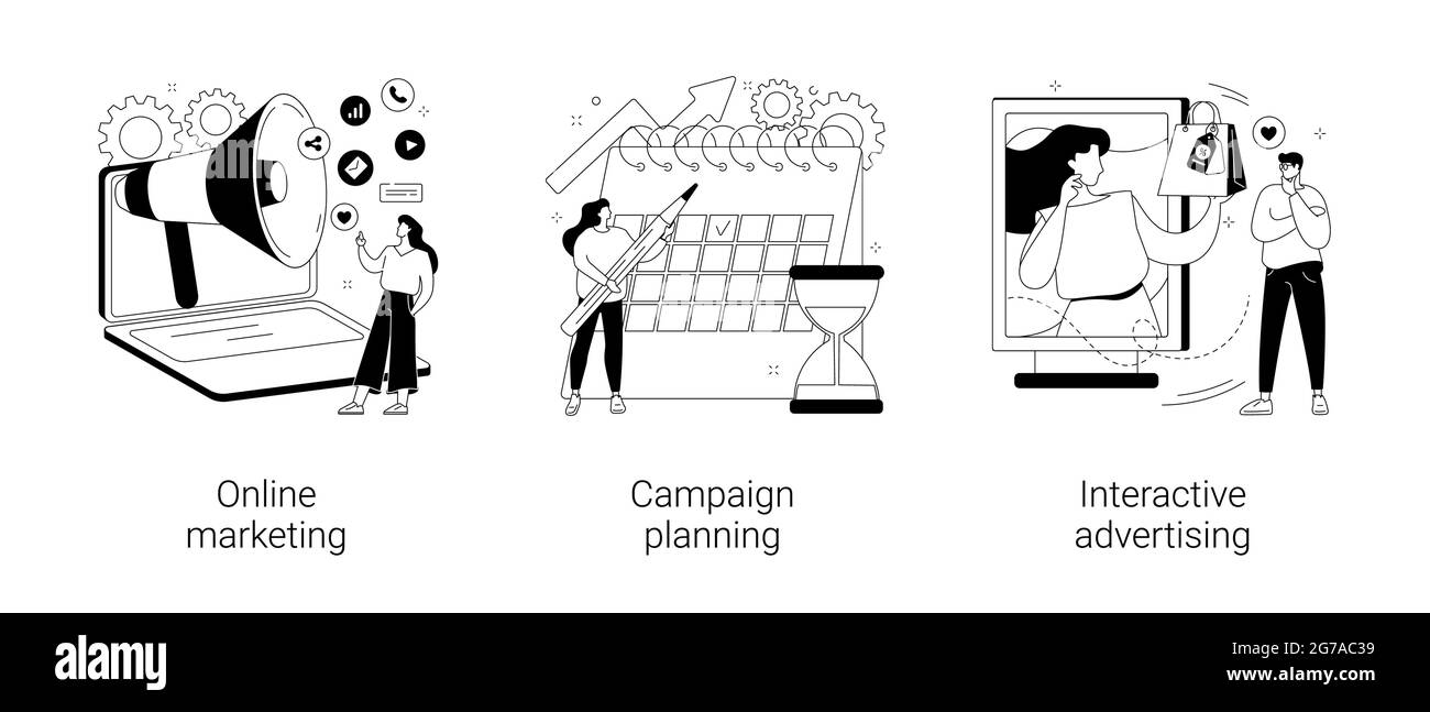 Internet advertising abstract concept vector illustrations Stock Vector ...