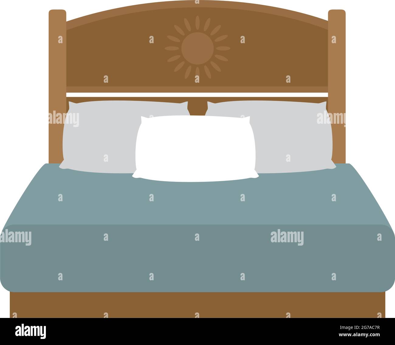 wooden bed icon on white background Stock Vector Image & Art - Alamy