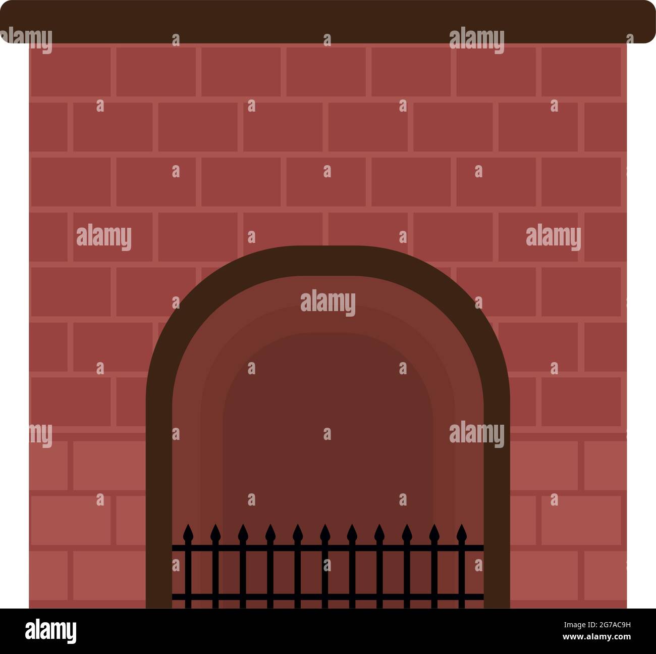 bricks fireplace icon on white background Stock Vector Image & Art - Alamy