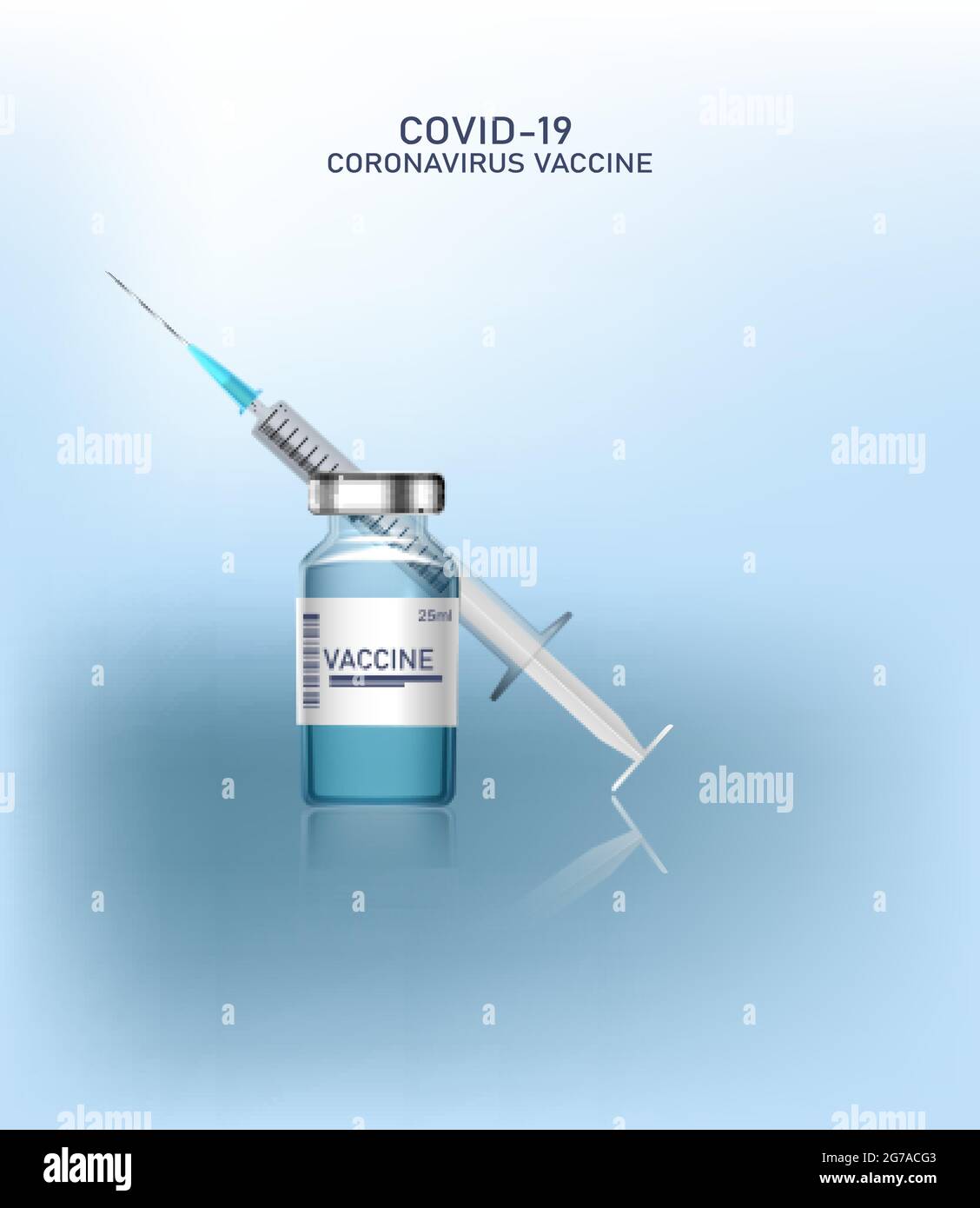 Covid-19 Coronavirus concept. vaccine vial and syringe. pandemic covid ...