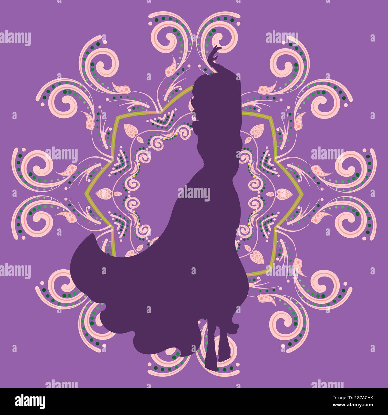 Abstract silhouette of a belly dancer woman illustration Stock Vector ...