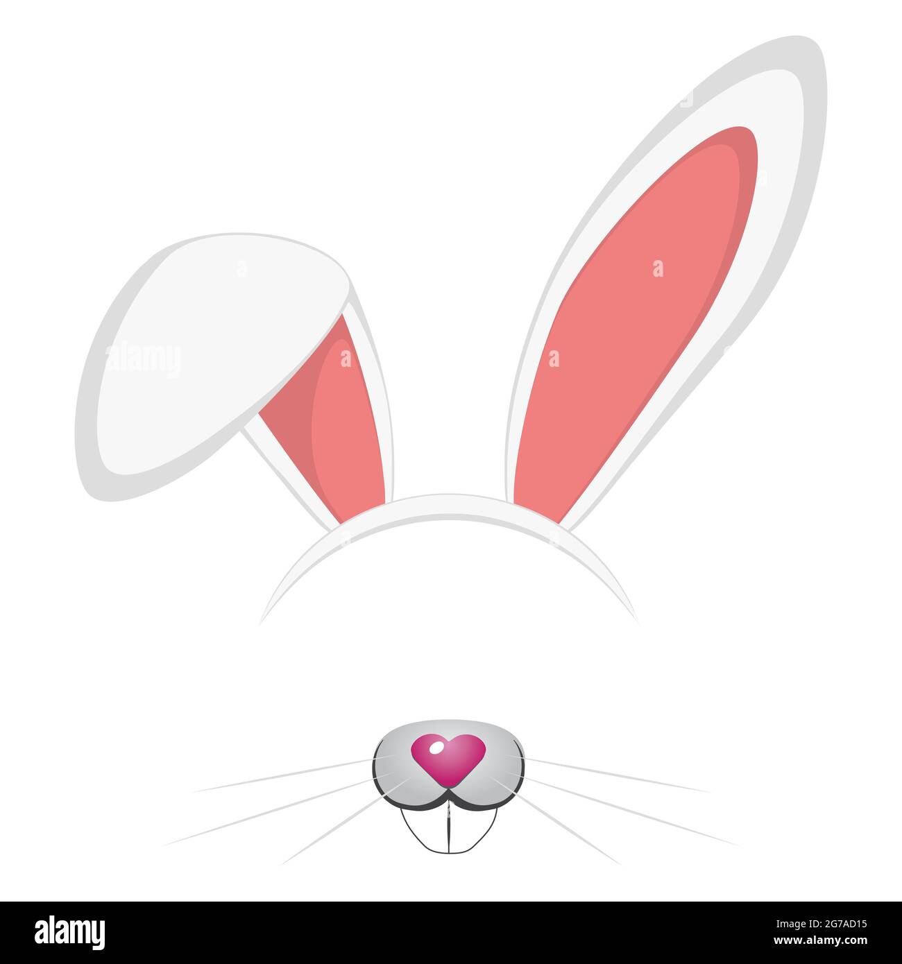 Cartoon white bunny ears, easter greeting card design Stock Vector ...