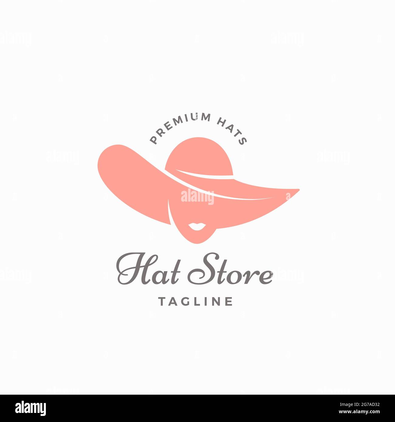 Hat Store Vector Symbol, Sign or Logo Template. Ladys Face in a Hat ...