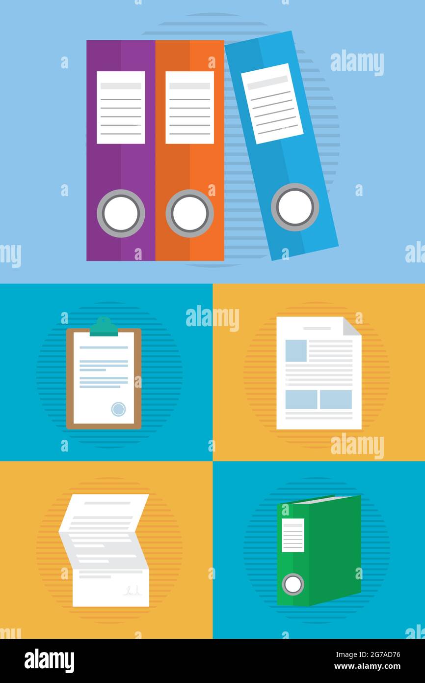 Binders and paperwork Stock Vector Images - Alamy