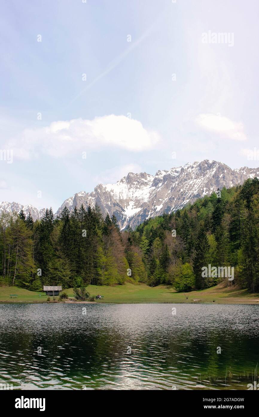 Lake ferchensee mittenwald karwendel mountains hi-res stock photography ...