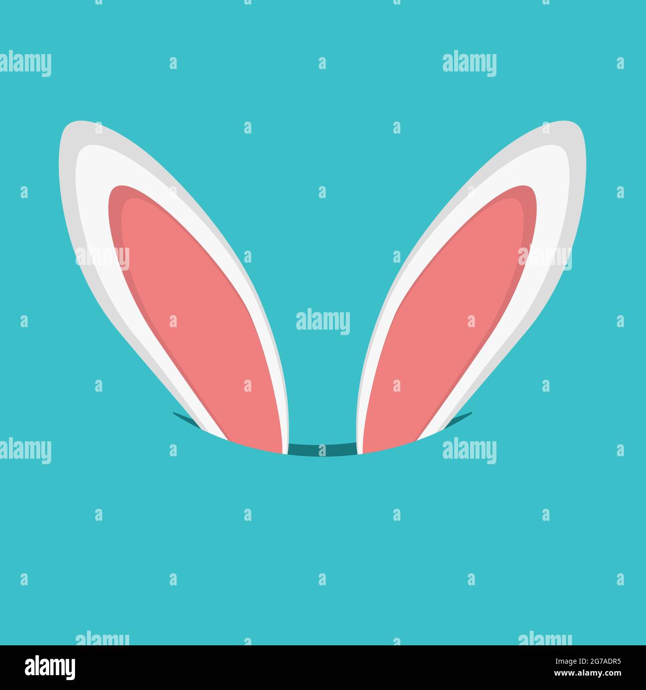 Cartoon white bunny ears, easter greeting card design Stock Vector ...