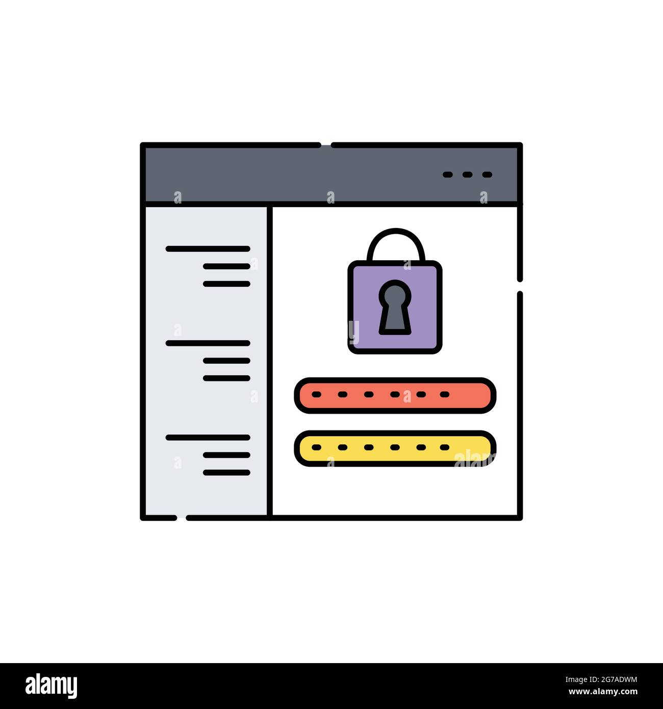 Password manager color line icon. Isolated vector element. Outline ...