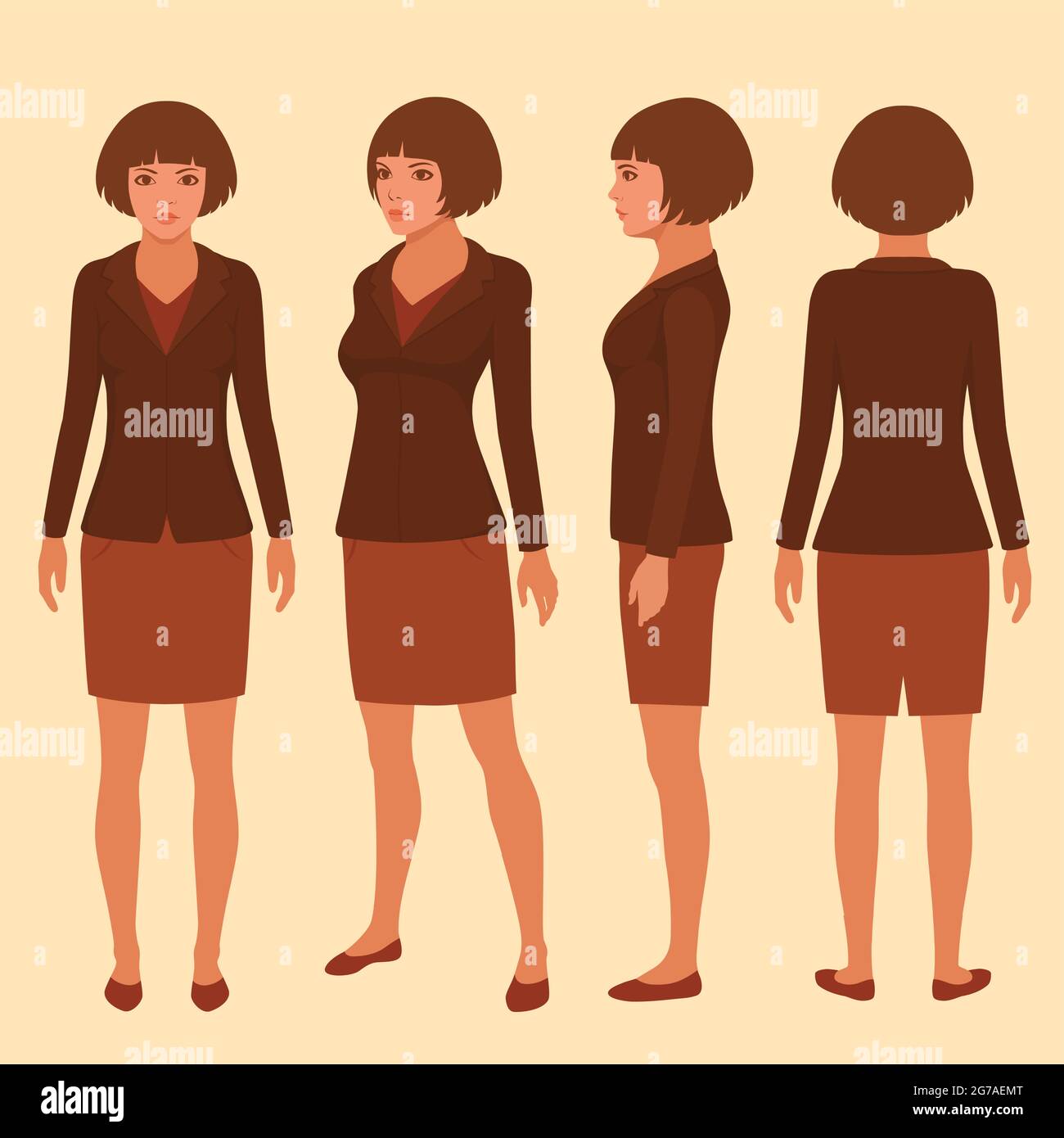 Back view of young women Stock Vector Images - Alamy