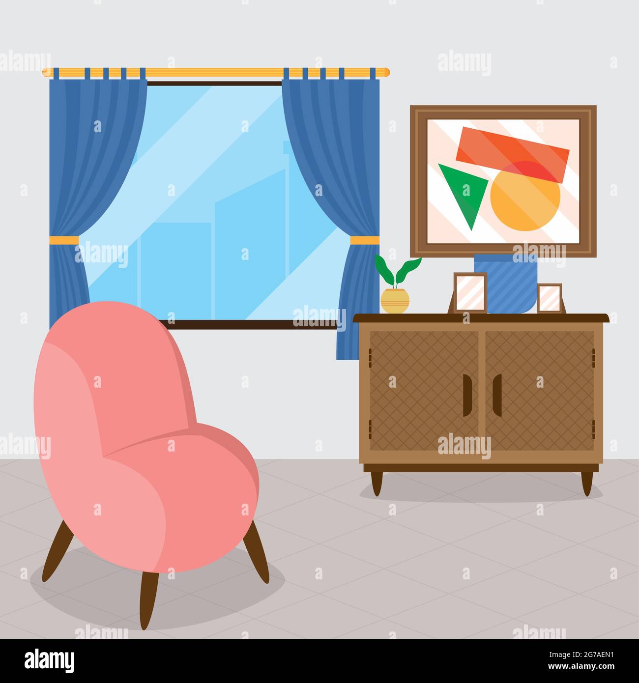 comfy living room illustration design Stock Vector Image & Art - Alamy
