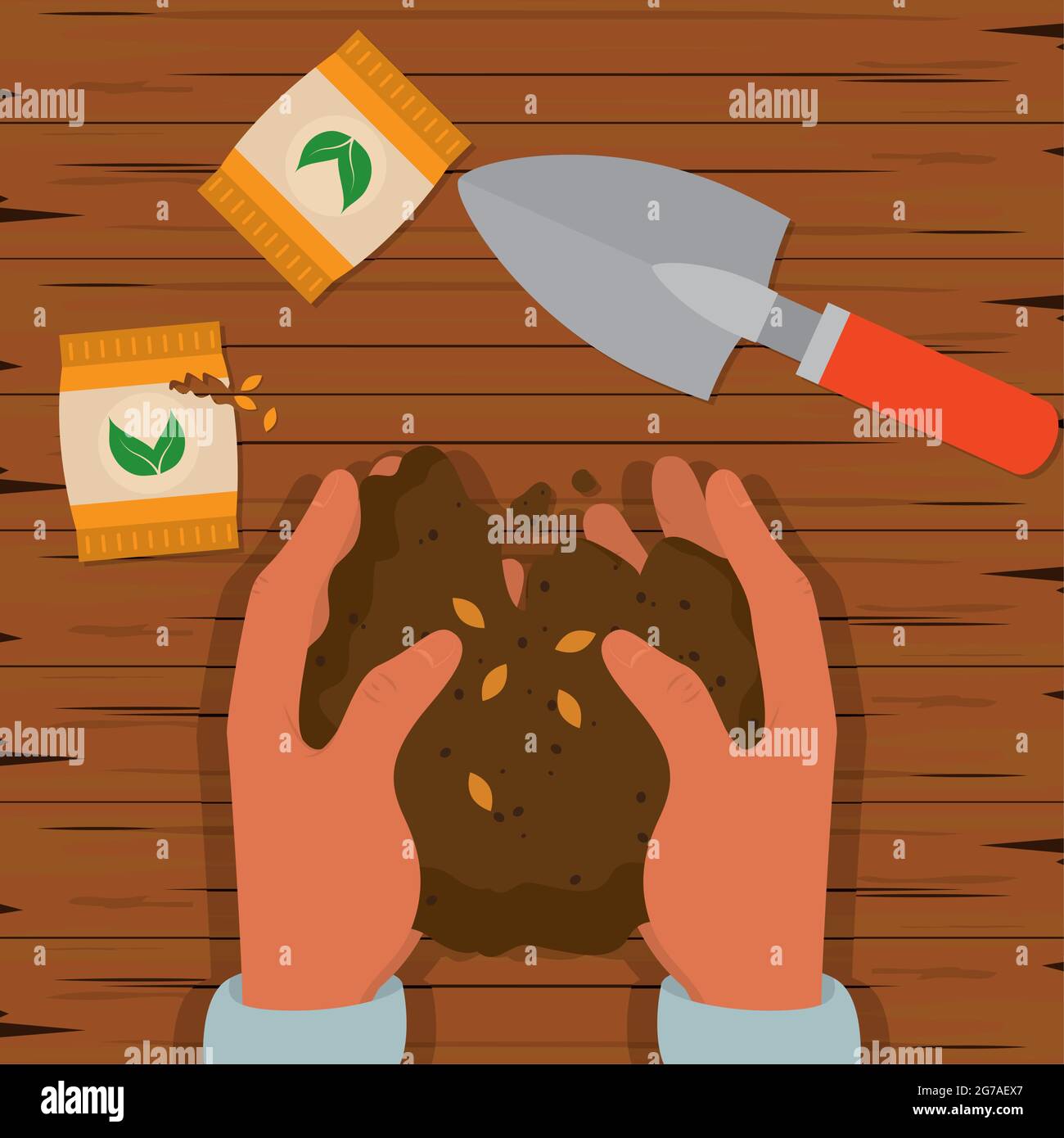 hands with soil and seeds Stock Vector Image & Art - Alamy