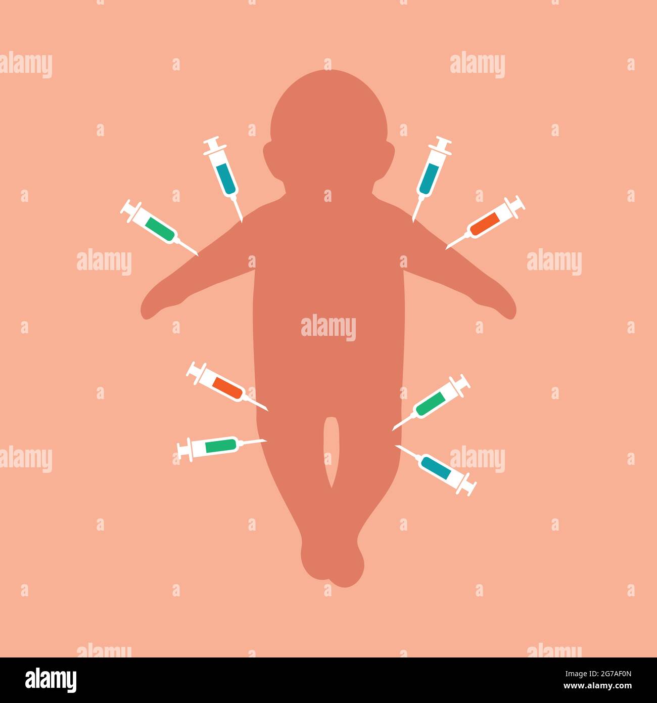 child vaccination, baby injection, anti vaccine background Stock Vector ...