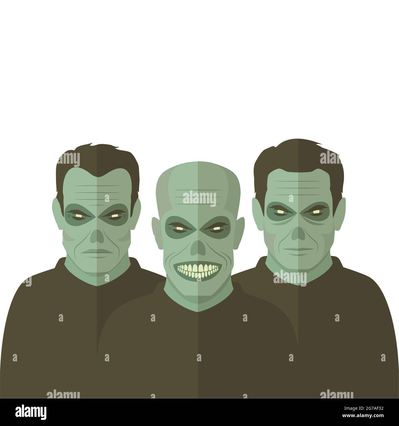 horror illustration, scary cartoon zombies, dead evil man Stock Vector ...