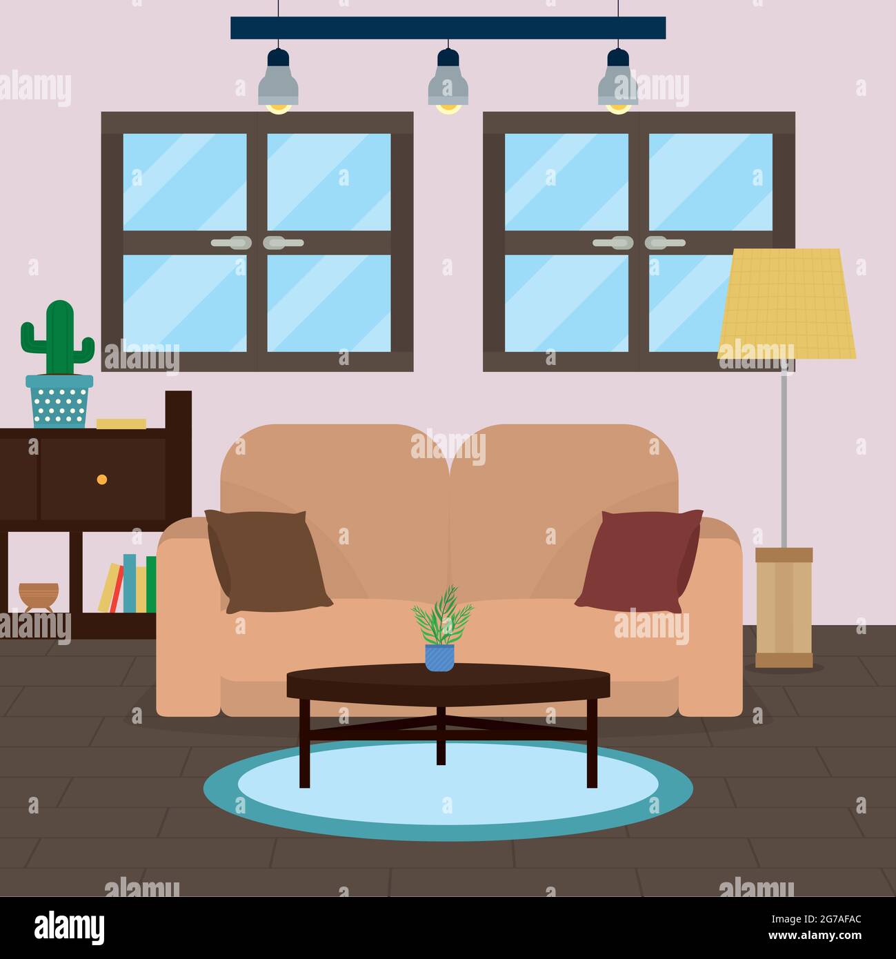 modern living room illustration design Stock Vector Image & Art - Alamy