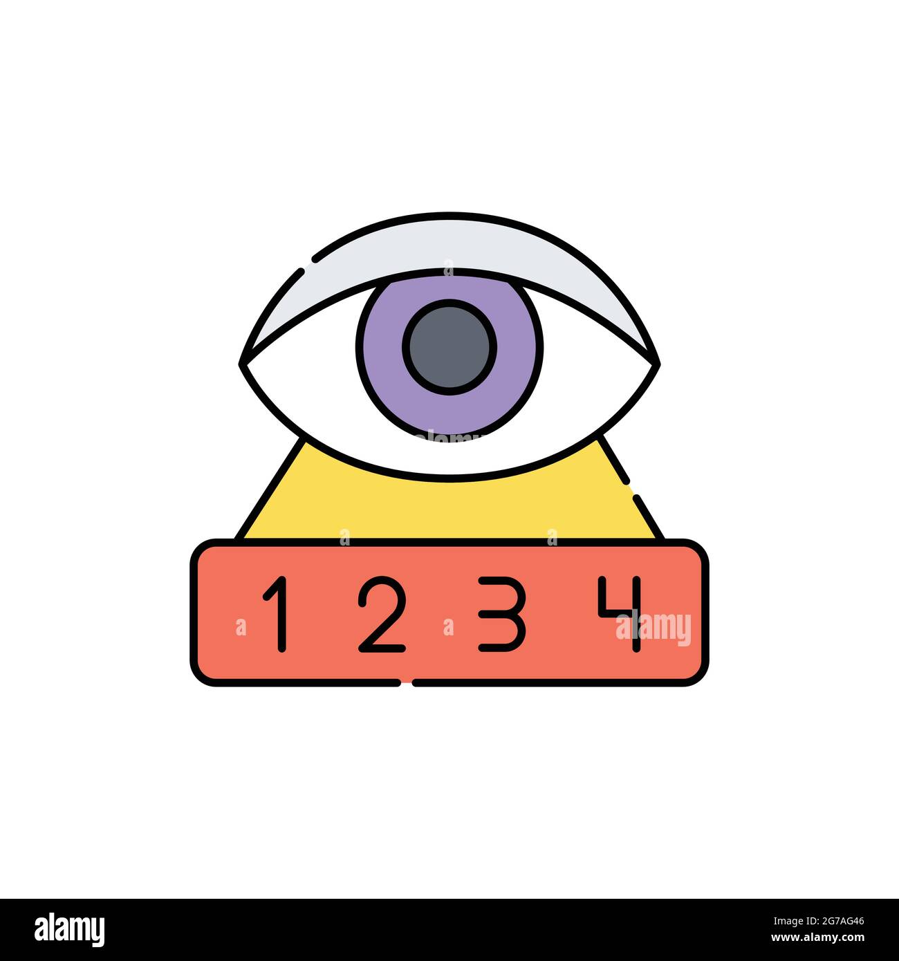 Hide Password Color Line Icon Isolated Vector Element Outline Pictogram For Web Page Mobile