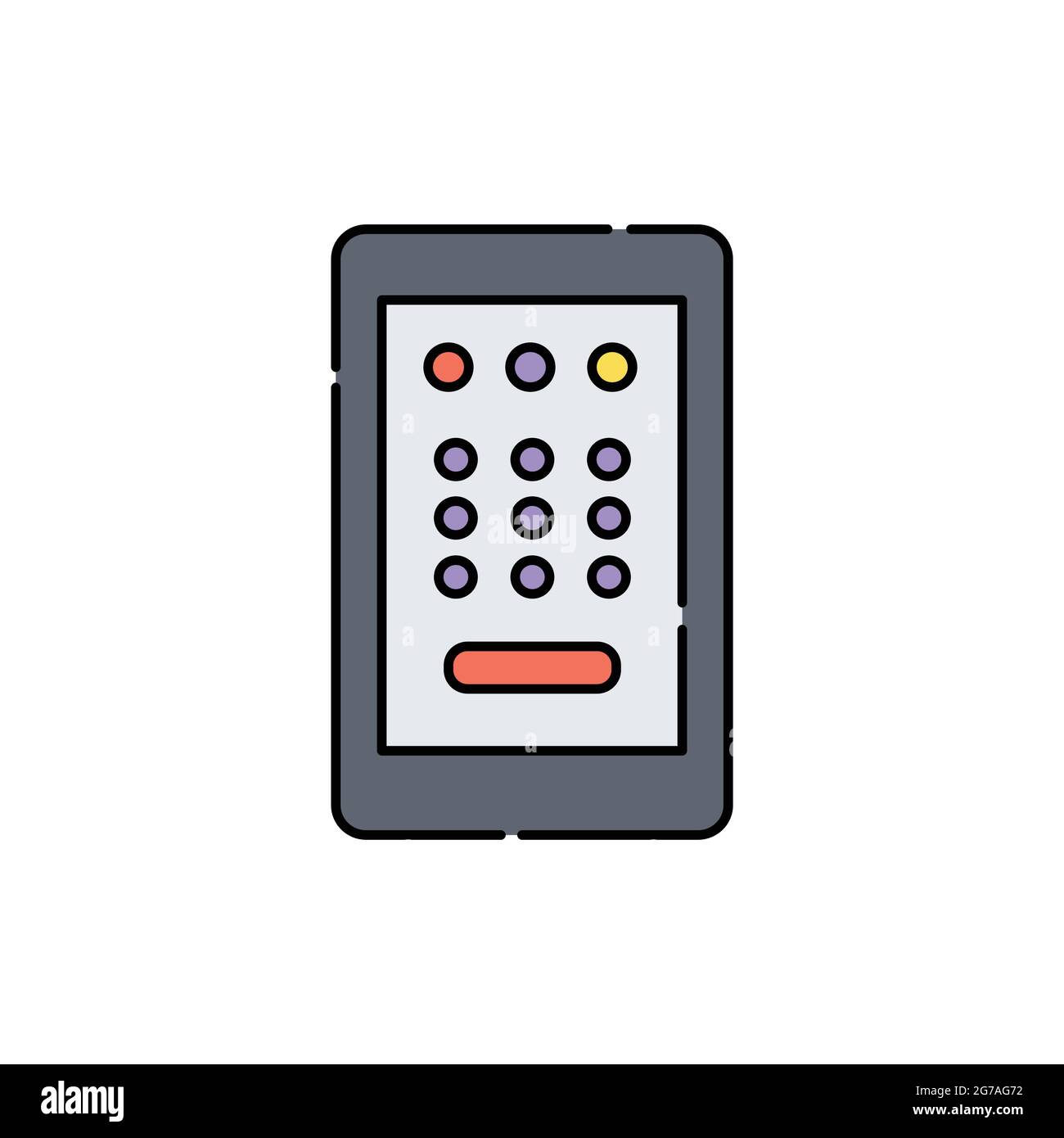 Password Door Lock Color Line Icon Isolated Vector Element Outline Pictogram For Web Page