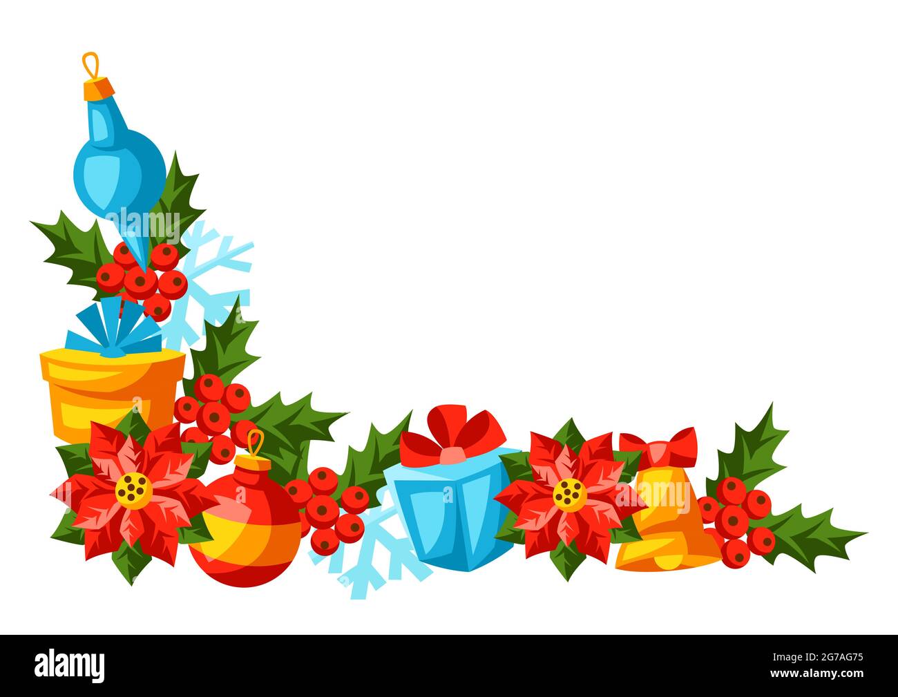 Merry Christmas decoration design. Holiday illustration in cartoon ...