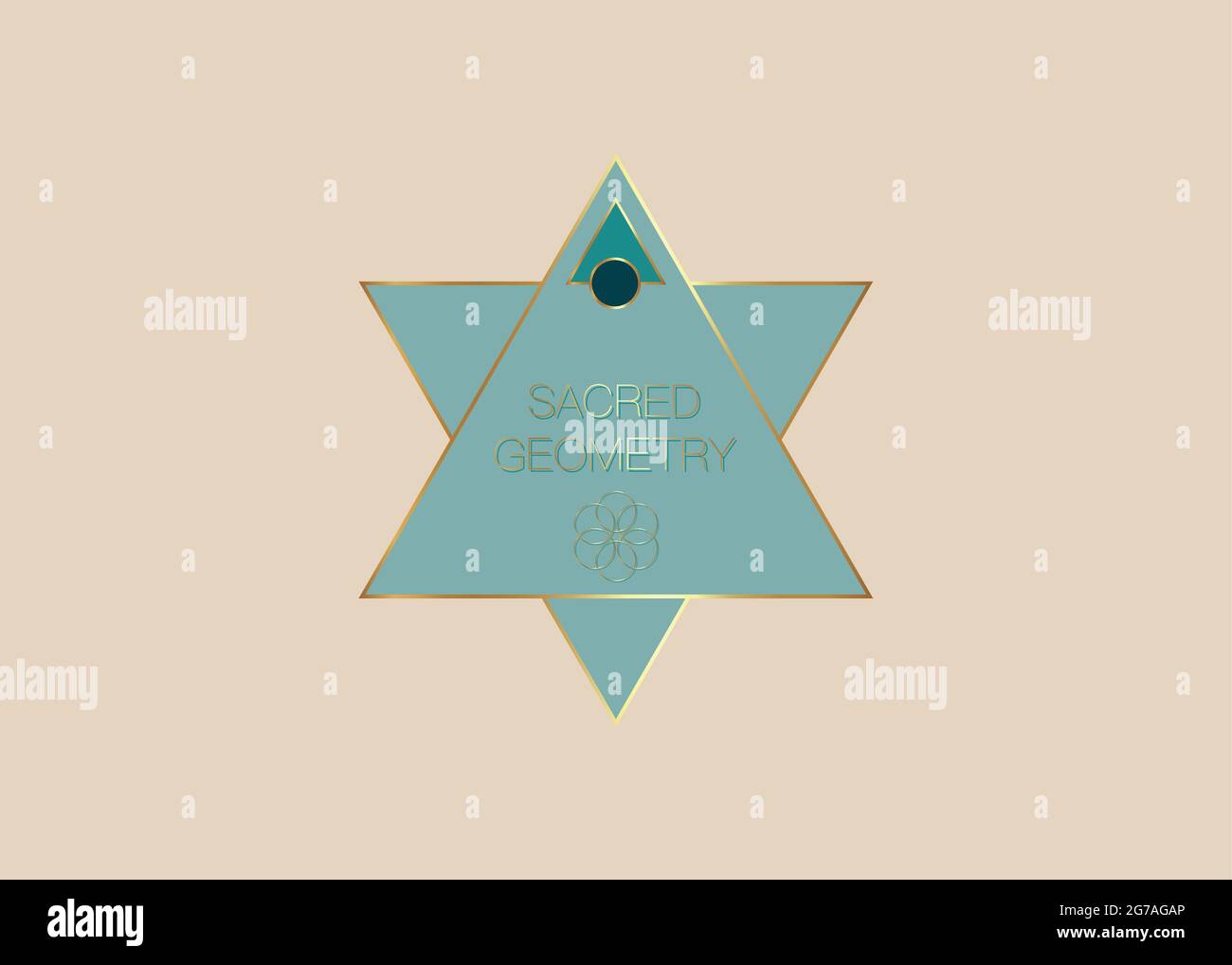 Sacred Geometry, Geometric triangles shape logo template, gold Flower ...