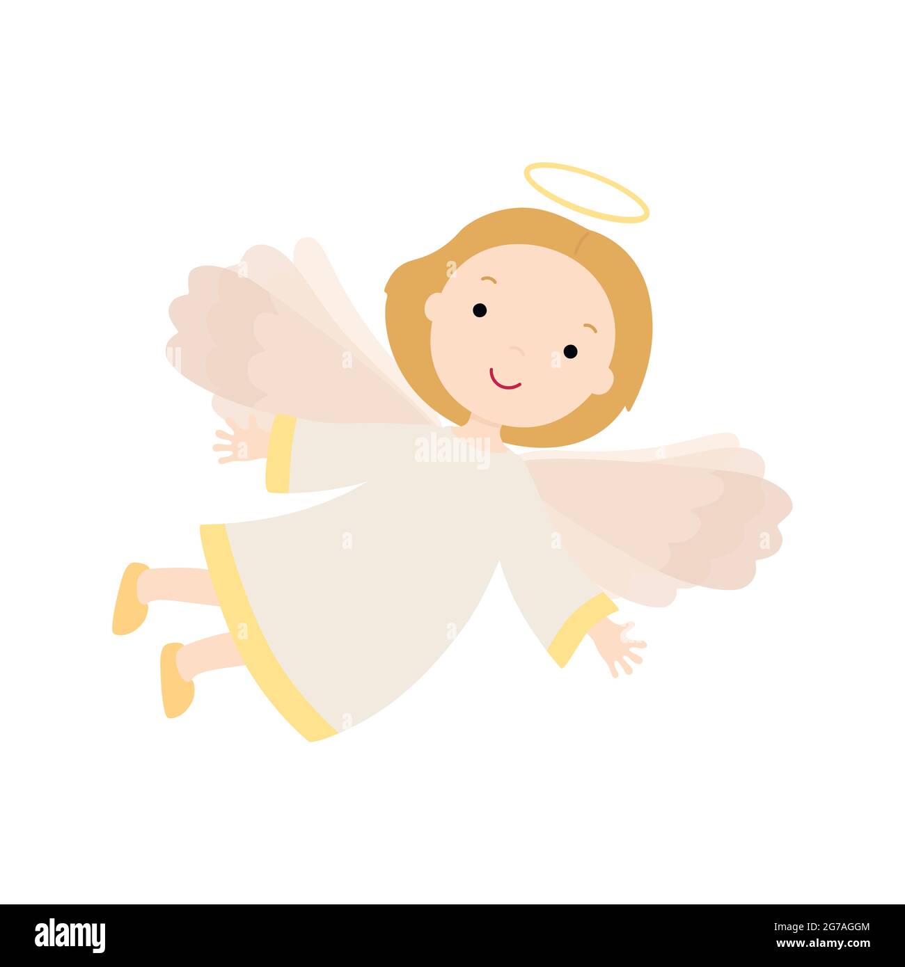 Cartoon angel. Vector illustration isolated on white background Stock ...