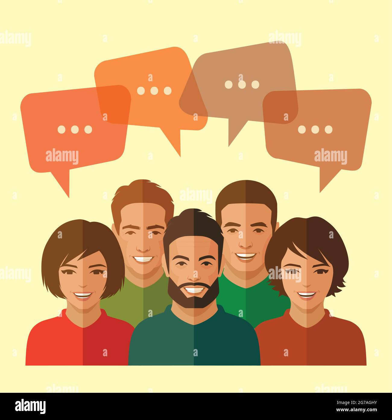 smile people group, business team, chat dialog Stock Vector Image & Art ...