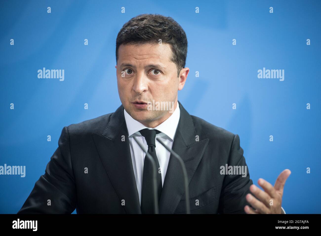 Berlin, Germany. 12th July, 2021. Volodymyr Selenskyi, President of ...