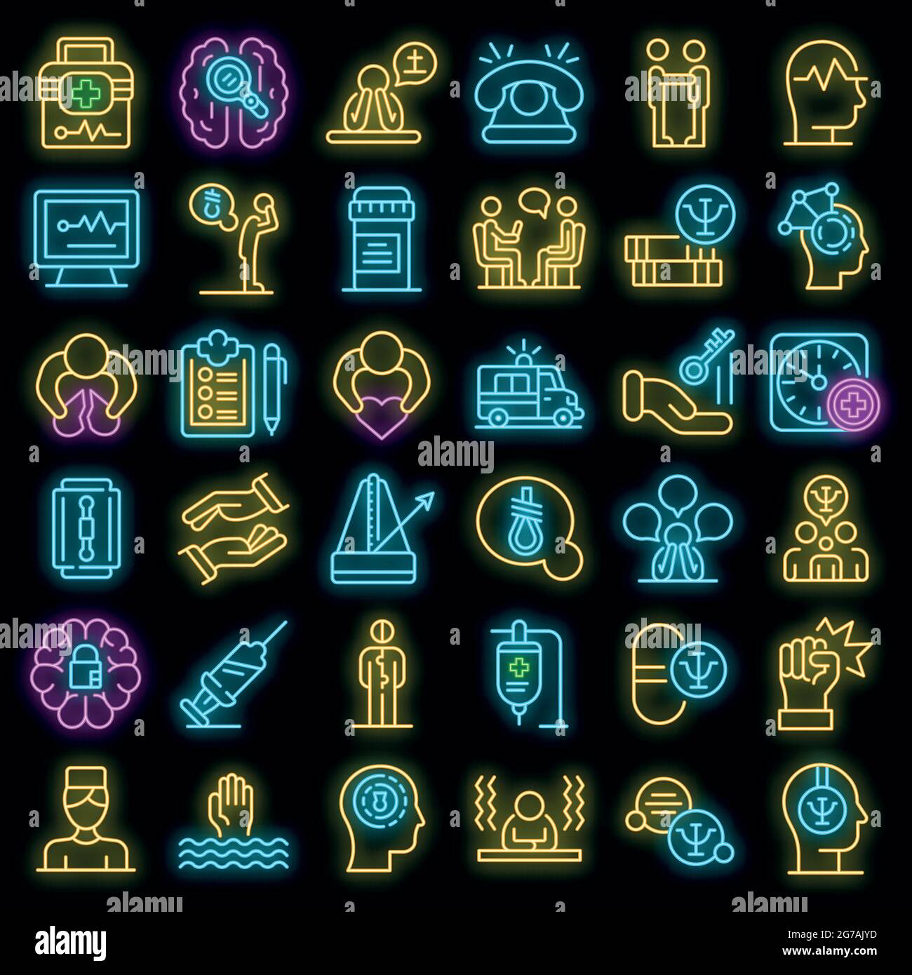 Supporting mental health icons set. Outline set of supporting mental ...