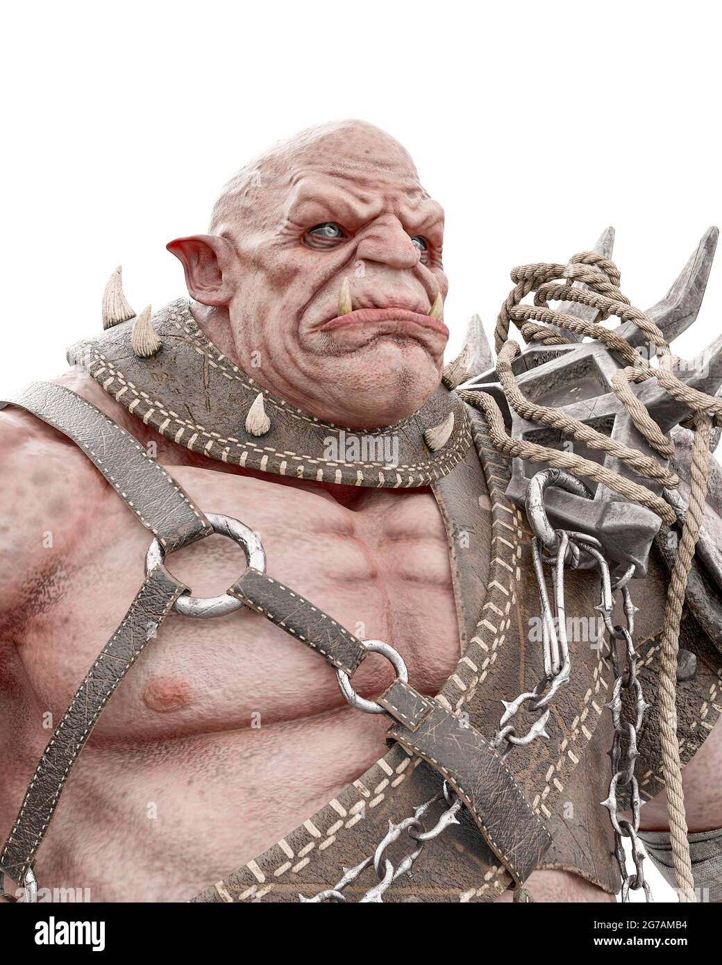 ogre warrior isolated in white background, 3d illustration Stock Photo ...