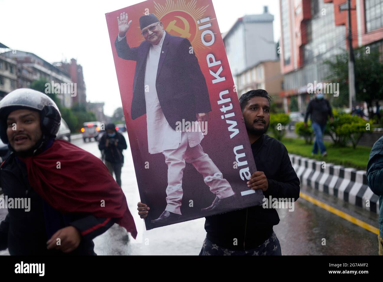 July 12, 2021, Kathmandu, Nepal: Members of the Communist Party Nepal ...