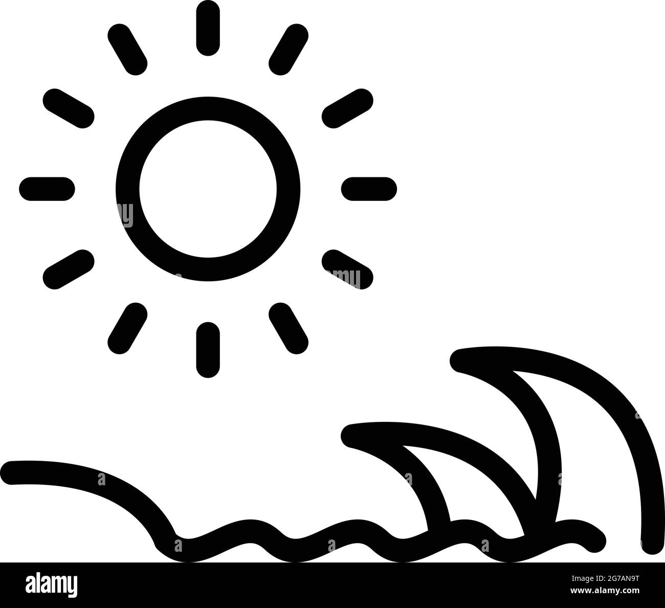 Summer sea wave icon outline vector. Ocean water surf. Beach storm wave ...