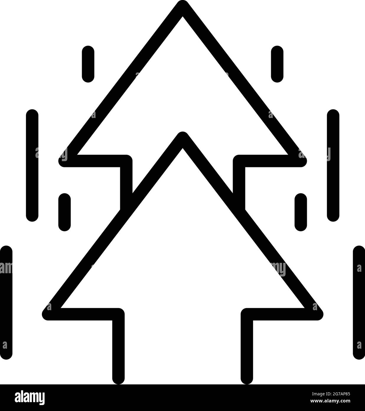 Arrow up icon outline vector. Growth chart. Increase graph Stock Vector ...