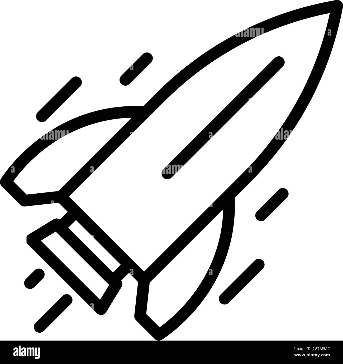 Rocket toy icon outline vector. Spaceship flame. Rocketship launch ...
