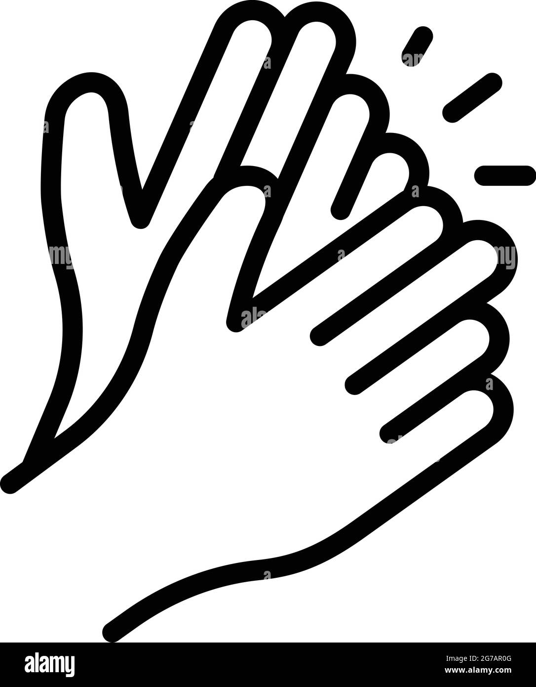 Applause icon outline vector. Handclap support. Hand clap encourage ...
